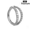 China G23 Titanium Jewelry Nose Ring Double Beveled Zircon Hinged Ring Tp2538 for sale