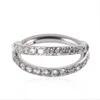 China G23 Titanium Jewelry Nose Ring Double Beveled Zircon Hinged Ring Tp2538 for sale