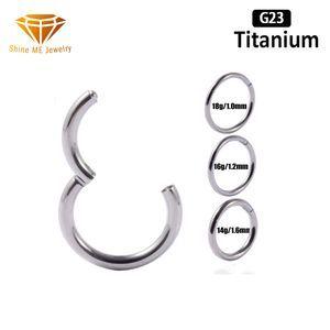 China Fashion Jewelry G23 Titanium Piercing Jewelry Nose Ring Cross-Border Seamless Earrings Multi-Color Hinged Segment Rings Tp1912 for sale