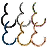 China Fashion Jewelry G23 Titanium Piercing Jewelry Nose Ring Cross-Border Seamless Earrings Multi-Color Hinged Segment Rings Tp1912 for sale