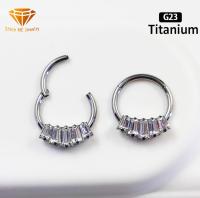 China G23 Titanium ASTM F136 Titanium 5 Rectangle CZ Pave Face Segment Ring Sm0915 for sale