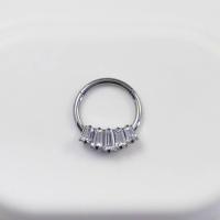 China G23 Titanium ASTM F136 Titanium 5 Rectangle CZ Pave Face Segment Ring Sm0915 for sale
