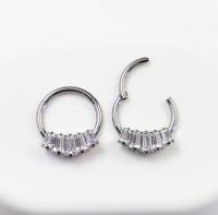 China G23 Titanium ASTM F136 Titanium 5 Rectangle CZ Pave Face Segment Ring Sm0915 for sale