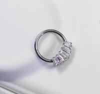 China G23 Titanium ASTM F136 Titanium 5 Rectangle CZ Pave Face Segment Ring Sm0915 for sale