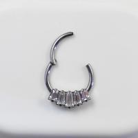 China G23 Titanium ASTM F136 Titanium 5 Rectangle CZ Pave Face Segment Ring Sm0915 for sale