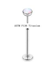 China F136 Titanium Jewelry Opal Nose Ring Ear Bone Nails G23 Titanium Push in Top Labret Piercing Jewelry Wholesale Sm2512 for sale
