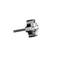 China ASTM F136/G23 Titanium Implant Grade Titanium Threadless Push in Prong Set Square CZ Top Piercing Tpn083 for sale