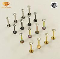 China Fashion Jewelry ASTM F136 Titanium Body Piercing Single Stone Piercing for Lip Tp2906 for sale