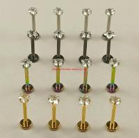 China Fashion Jewelry ASTM F136 Titanium Body Piercing Single Stone Piercing for Lip Tp2906 for sale