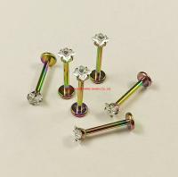 China Fashion Jewelry ASTM F136 Titanium Body Piercing Single Stone Piercing for Lip Tp2906 for sale