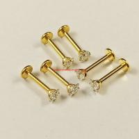 China Fashion Jewelry ASTM F136 Titanium Body Piercing Single Stone Piercing for Lip Tp2906 for sale
