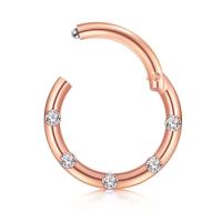 China Nose Ring Diamond Nose Ornaments Round Seamless Zircon Nose Ring G23 Titanium Hypoallergenic Nose Nail Piercing Jewelry Hinged Ring Tp1974 for sale