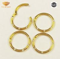 China High Quality G23 Titanium Piercing Jewelry Gold PVD Jewelry CZ Nose Ring Tp1974G for sale