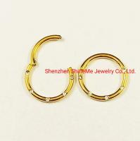 China High Quality G23 Titanium Piercing Jewelry Gold PVD Jewelry CZ Nose Ring Tp1974G for sale
