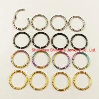China High Quality G23 Titanium Piercing Jewelry Gold PVD Jewelry CZ Nose Ring Tp1974G for sale