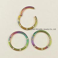 China Fashion Jewelry G23 Titanium  Body Piercing Colorful Segment Ring with Stones Tp1974c for sale