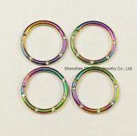 China Fashion Jewelry G23 Titanium  Body Piercing Colorful Segment Ring with Stones Tp1974c for sale