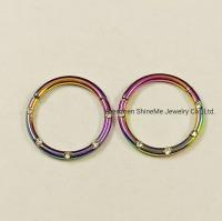 China Fashion Jewelry G23 Titanium  Body Piercing Colorful Segment Ring with Stones Tp1974c for sale