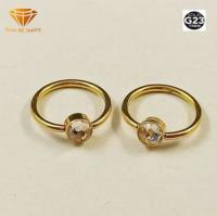 China Body Jewelry Grade 23 Titanium Captive Gemstone Gold Plating Piercing Tp1961g for sale