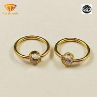 China Body Jewelry Grade 23 Titanium Captive Gemstone Gold Plating Piercing Tp1961g for sale