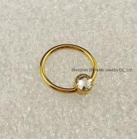 China Body Jewelry Grade 23 Titanium Captive Gemstone Gold Plating Piercing Tp1961g for sale