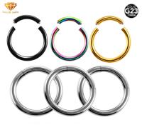 China G23 Solid Titanium Europe and United States Hypoallergenic Universal Ring Seamless Closed Earrings Nose Ring Lip Ring Multi-Purpose Ring Segment Ring Tp1969 for sale