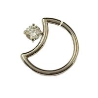 China Fashion Jewelry ASTM F136 G23 Titanium Moon Nose Ring Earrings Hypoallergenic Segment Hinged Ring Piercing Tpn009 for sale