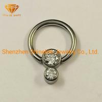 China Fashion Jewelry Body Piercing Silver Jewelry G23 Solid Titanium Piercing with Stones Nose Ring Tpn026 for sale