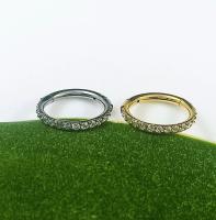 China Factory Wholesale ASTM F136 Titanium Jewelry 1.0mm Hinged Segment Ring with CZ Fashion Ring Piercing Jewelry Tp2519 for sale