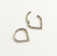 China Heart-Shaped Drop-Shaped Nose Ring G23 Titanium ASTM F316 Titanium Hinged Segment Ring Piercing Jewelry Tp2534 for sale