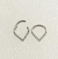 China Heart-Shaped Drop-Shaped Nose Ring G23 Titanium ASTM F316 Titanium Hinged Segment Ring Piercing Jewelry Tp2534 for sale
