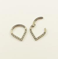China Heart-Shaped Drop-Shaped Nose Ring G23 Titanium ASTM F316 Titanium Hinged Segment Ring Piercing Jewelry Tp2534 for sale