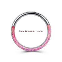 China Fashion Ring G23 Titanium Jewelry ASTM F136 Hinged Segment Ring with Opal Stone Piercing Jewelry Tp2536 for sale