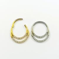 China 24K Gold PVD Jewelry F136 Titanium Body Piercing Hinged Segment Rings Tp2523G for sale