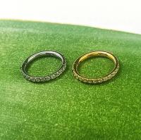 China Top Quality Jewelry 24K PVD Gold ASTM F136 Titanium Hinged Segment Ring with Set CZ Hoop Ring Piercing Jewelry Tp2519g for sale