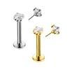 China Fashion Jewelry ASTM F136 G23 Titanium Jewelry Threadless CZ Prong Set Push in Pin Piercing Jewelry for sale