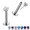 China Fashion Jewelry ASTM F136 G23 Titanium Jewelry Threadless CZ Prong Set Push in Pin Piercing Jewelry for sale