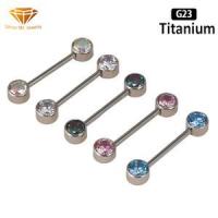 China Factory Supply ASTM F136 G23 Titanium Barbell Internally Threaded CZ Stone Nipple Body Piercing Jewelry Lip Nail Tp1129 for sale
