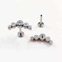 China Fashion Jewelry ASTM F136 Titanium High Grade Internally Threaded Zircon Labret for Lip Tpn019 for sale