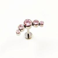 China Fashion Jewelry ASTM F136 Titanium High Grade Internally Threaded Zircon Labret for Lip Tpn019 for sale