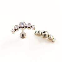 China Fashion Jewelry ASTM F136 Titanium High Grade Internally Threaded Zircon Labret for Lip Tpn019 for sale