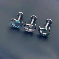 China Body Piercing Jewelry G23 Titanium CNC Moon with CZ Center 16g Internally Threaded Labret Sm1221 for sale