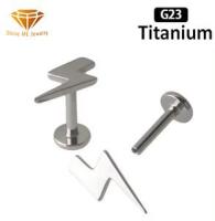 China ASTM F136/G23 Titanium Body Jewelry Internally Threaded Geometric Triangle Moon Star Stud Labret Lip Piercing Jewelry Tpn007 for sale
