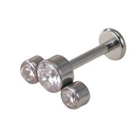 China G23 Titanium ASTM F136 Titanium High Grade Internally Threaded Zircon Body Jewelry Stud Labret Piercing Jewelry Sm0111 for sale