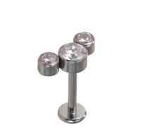 China G23 Titanium ASTM F136 Titanium High Grade Internally Threaded Zircon Body Jewelry Stud Labret Piercing Jewelry Sm0111 for sale