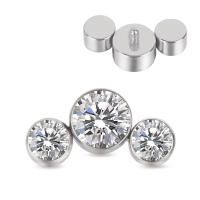 China G23 Titanium ASTM F136 Titanium High Grade Internally Threaded Zircon Body Jewelry Stud Labret Piercing Jewelry Sm0111 for sale
