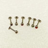 China ASTM F136 G23 Titanium Piercing Internal Treaded Labret with Press Fit Jeweled Balls Stud Earrings Body Jewelry Tp2902 for sale