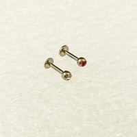 China ASTM F136 G23 Titanium Piercing Internal Treaded Labret with Press Fit Jeweled Balls Stud Earrings Body Jewelry Tp2902 for sale