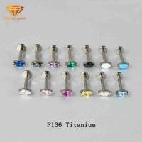 China F136 Titanium Alloy Internal Thread Opal Zircon Ear Studs Ear Bone Nails Marquise High Polishing Body Piercing Jewelry Sm0625 for sale