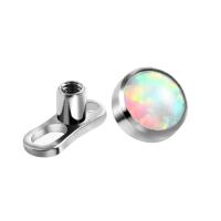 China ASTM F136 G23 Titanium Dermal Anchor with Bezel Set Zircon Opal Sparkle Top Body Piercing Jewelry Tda-38 for sale